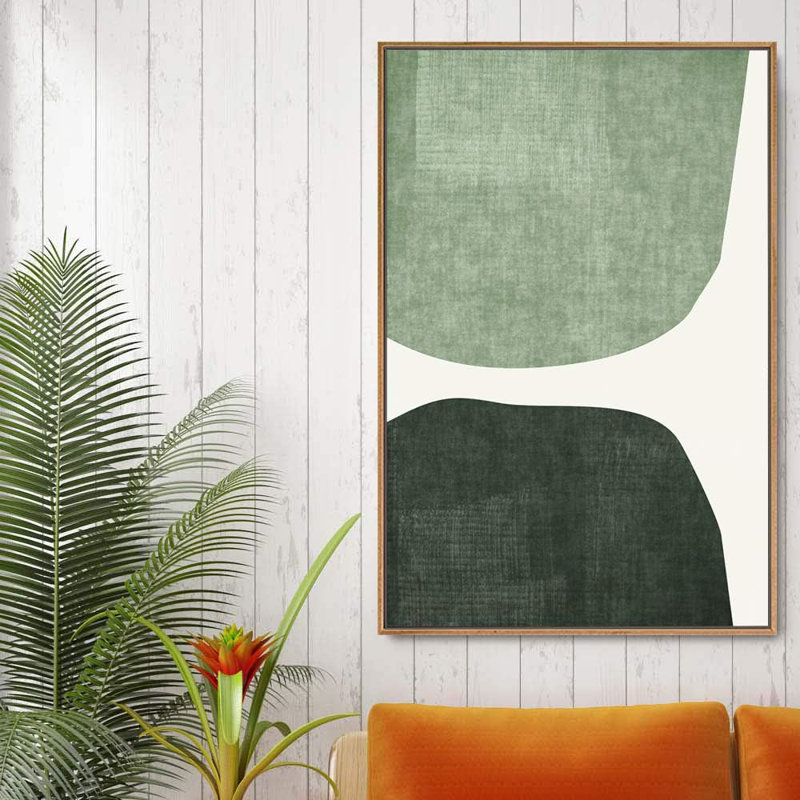 SIGNLEADER Framed Print Wall Art Mid Century Modern Geometric Abstract Shapes Framed On Canvas ...